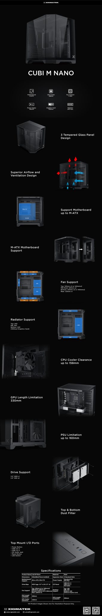 Case Xigmatek Cubi M NANO Black EN44953 (MATX, Màu Đen) Giá rẻ - SP-One ...