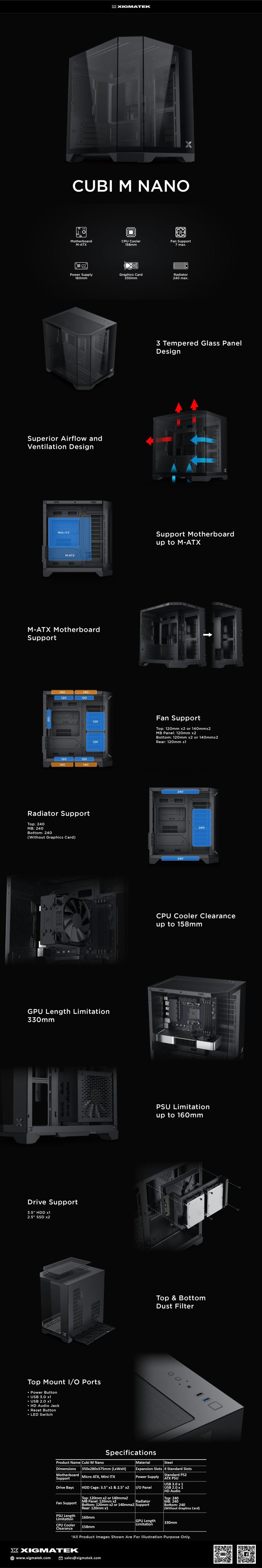 Case Xigmatek Cubi M NANO Black EN44953 (MATX, Màu Đen) Giá rẻ - SP-One ...